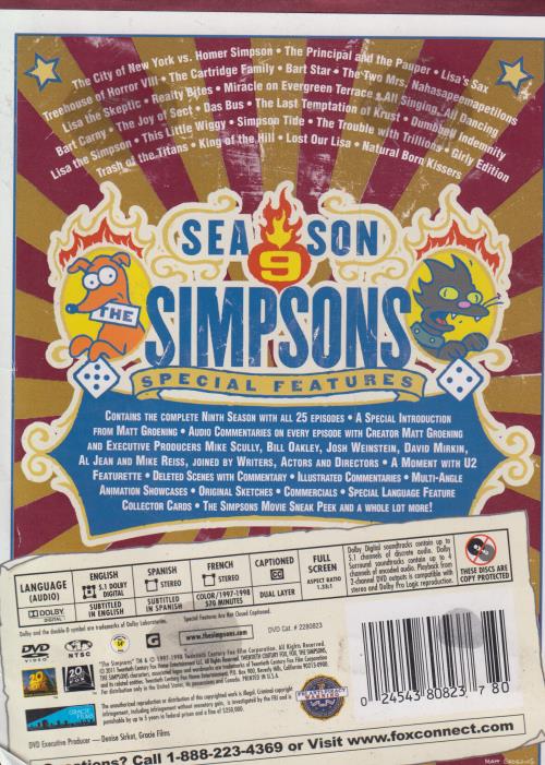 The Simpsons: The Complete Ninth Season Collector's 4-Disc Set ...