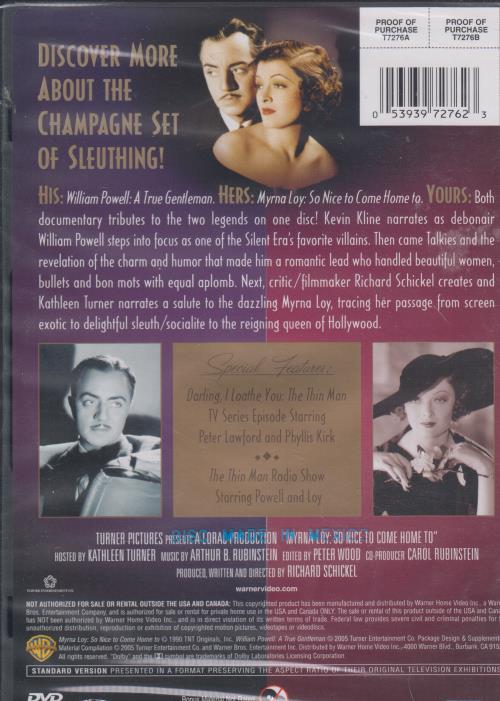 Alias Nick And Nora: William Powell: A True Gentleman / Myrna Loy: So ...