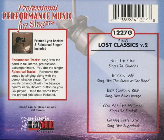 Professional Performance Music For Singers: Sing Lost Classics Vol. 2 ...