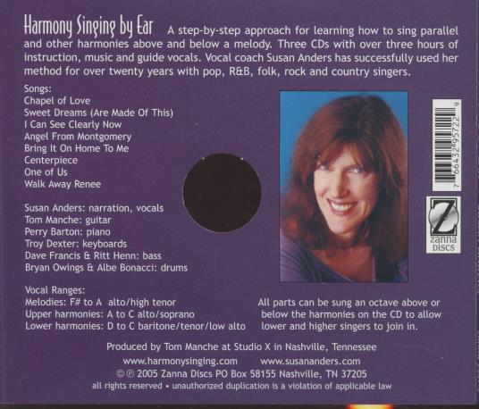 Susan Anders: Harmony Singing By Ear 3-Disc Set – NeverDieMedia