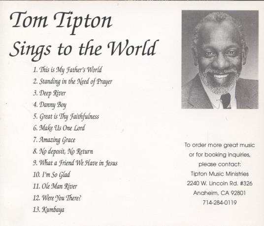 Tom Tipton: Sings To The World – NeverDieMedia