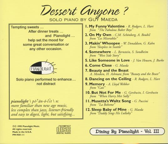 Guy Maeda: Dining By Pianolight: Dessert Anyone? Vol. 3 – NeverDieMedia
