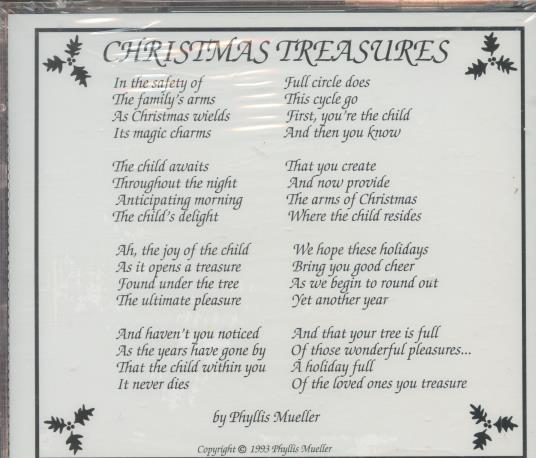 Phyllis Mueller: Christmas Treasures: A Christmas Poem By Phyllis Muel ...