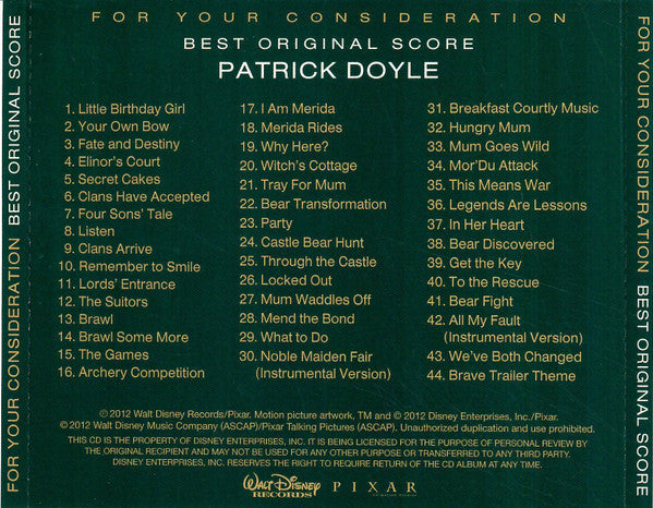 Disney Pixar Brave: Best Original Score FYC Promo – NeverDieMedia