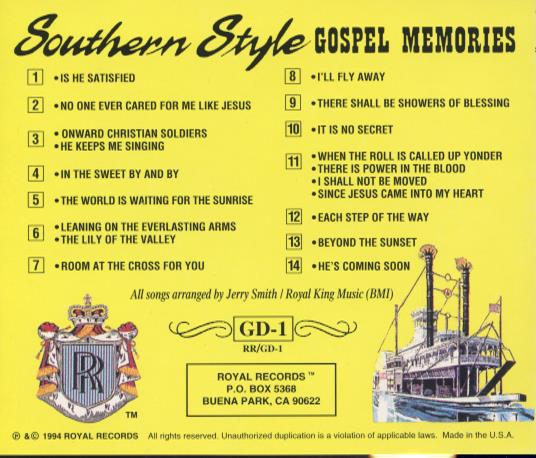 Jerry Smith And His Royal Melodeers: Southern Style Gospel Memories ...