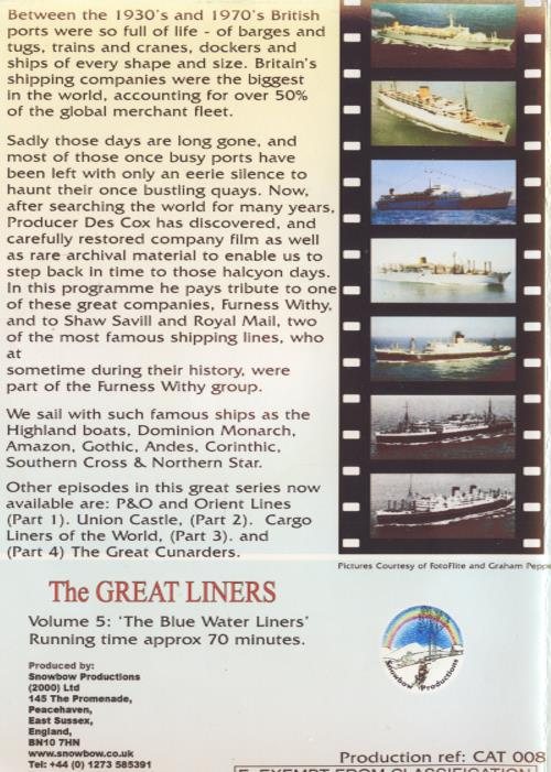 The Great Liners: The Blue Water Liners Of Shaw Savill And Royal Mail ...