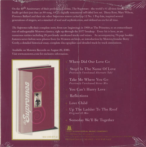 The Supremes: Box Set Sampler Promo – NeverDieMedia