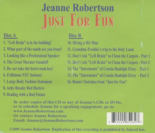 Jeanne Robertson: Just For Fun 2-Disc Set – NeverDieMedia