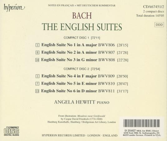 Angela Hewitt: Bach: The English Suites 2-Disc Set – NeverDieMedia