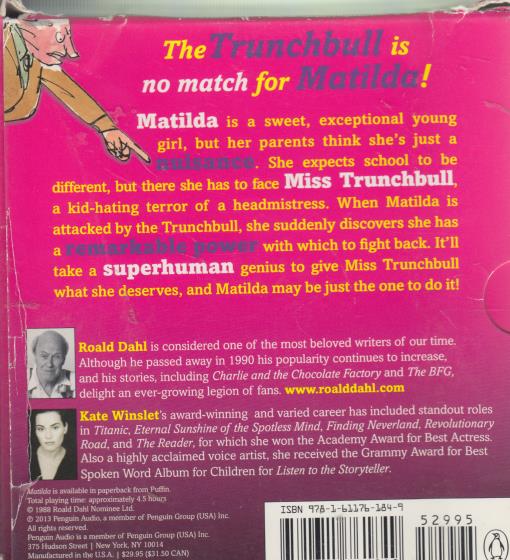 Matilda Unabridged 4-Disc Set – NeverDieMedia