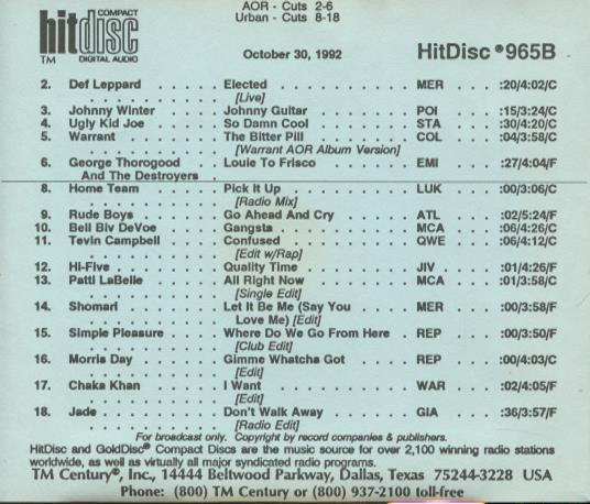 HitDisc 965B Promo w/ Back Artwork – NeverDieMedia