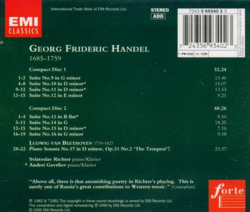 Handel: Keyboard Suites II 2-Disc Set – NeverDieMedia
