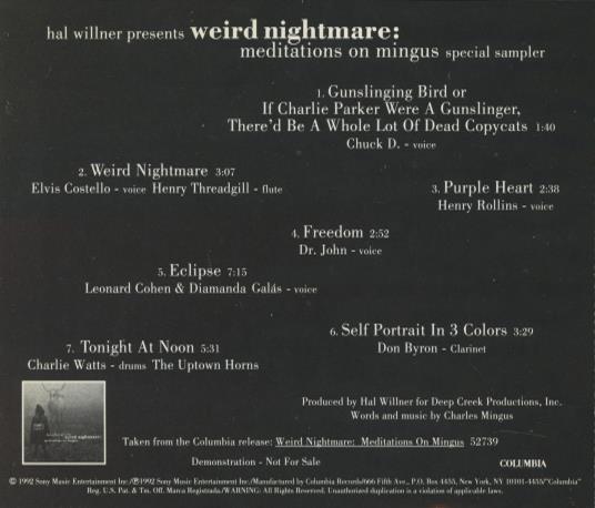 Hal Willner: Weird Nightmare: Meditations On Mingus Special Sampler ...