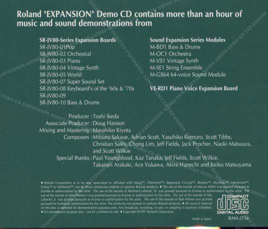 Roland: Expansion Audio Demo CD – NeverDieMedia