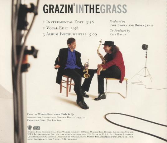 Boney James / Rick Braun: Grazin' In The Grass Promo w/ Back Artwork ...