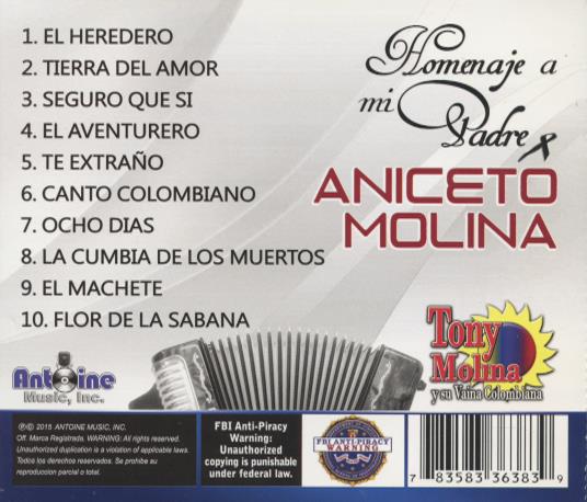 Tony Molina Y Su Vaina Colombiana: Homenaje A Mi Padre: Aniceto Molina ...