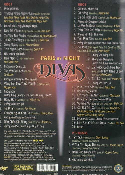 Paris By Night: Divas Special 2-Disc Set – NeverDieMedia