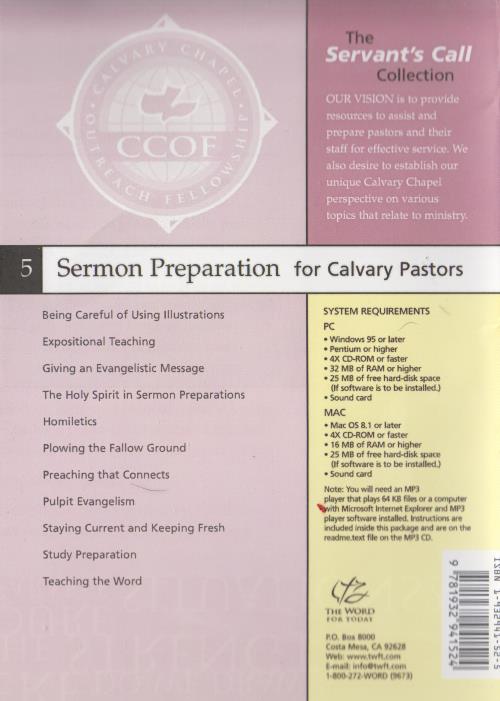 The Servant's Call: Sermon Preparation For Calvary Pastors Volume 5 MP ...