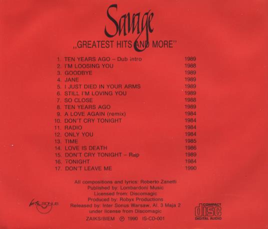 Savage: Greatest Hits And More – NeverDieMedia