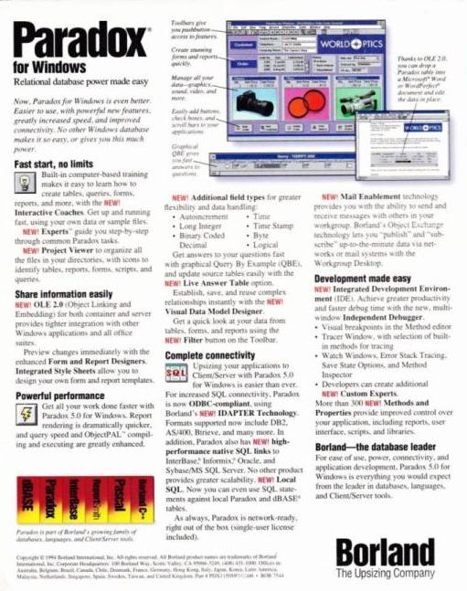 Borland Paradox 5.0 w/ Manual – NeverDieMedia