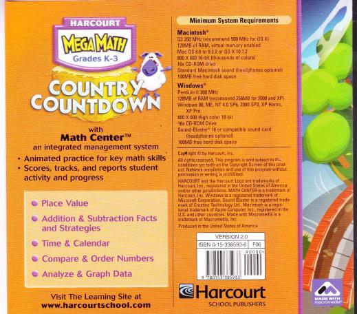 Harcourt Mega Math: Country Countdown K-3 – NeverDieMedia