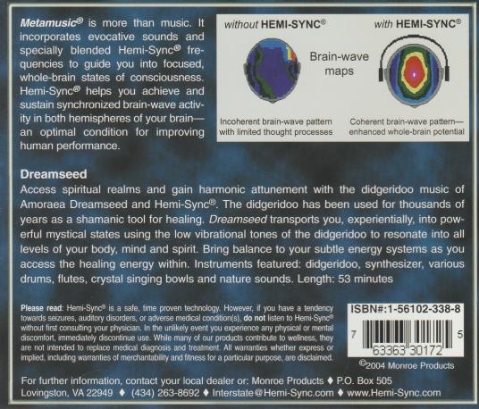 Hemi-Sync Dreamseed w/ Artwork – NeverDieMedia