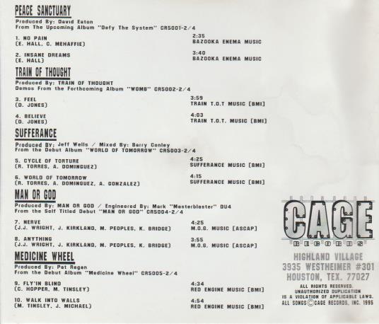 Cage Records: Sampler 95 w/ Artwork – NeverDieMedia