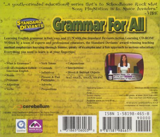 Standard Deviants Grammar For All: Learning English Grammar: The Parts ...
