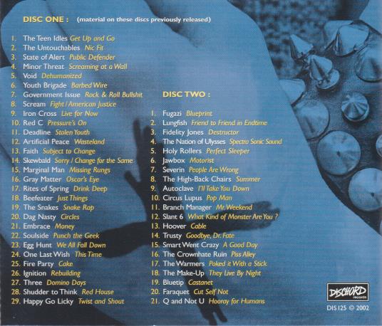 Twenty Years Of Dischord: 50 Bands / Unreleased & Rare 3-Disc Set w/ A ...