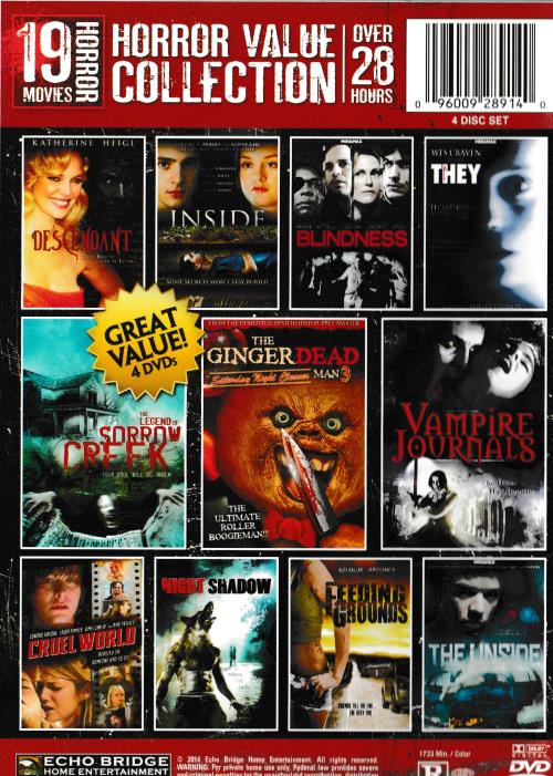 19 Horror Movies Value Collection 4-Disc Set – NeverDieMedia