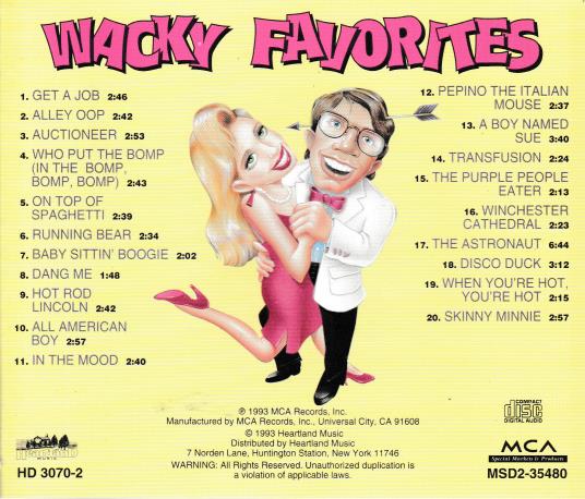 Wacky Favorites Disc 2 w/ Artwork – NeverDieMedia