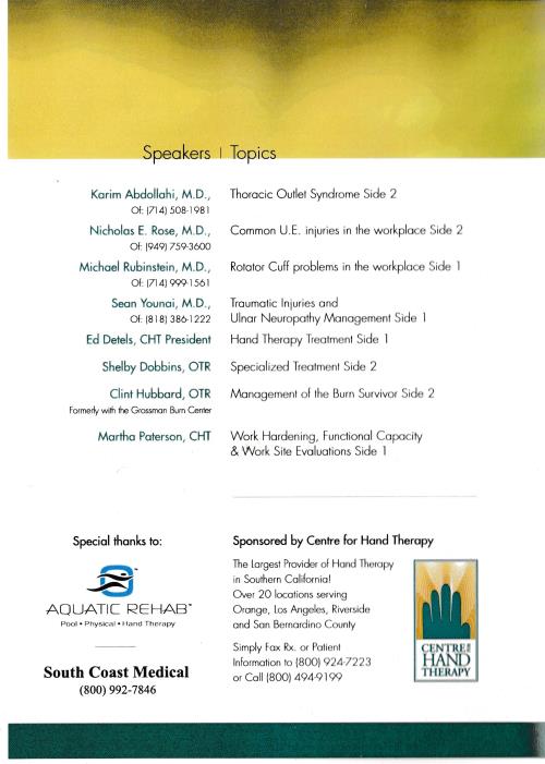 Symposium On The Treatment Of Work Injuries To The Upper Extremities O ...