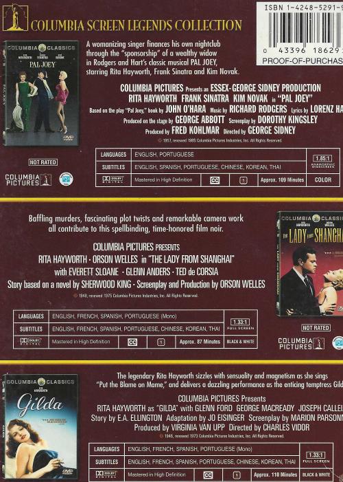Rita Hayworth: Columbia Screen Legends Collection 3-Disc Set ...