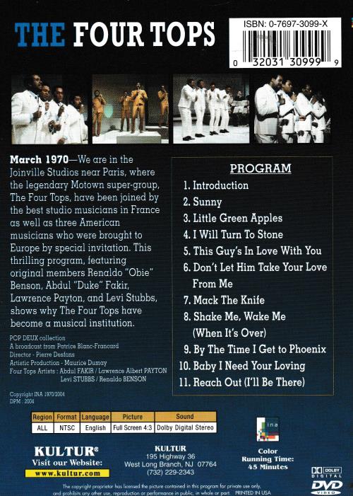 The Four Tops: Performing 10 Complete Songs – NeverDieMedia