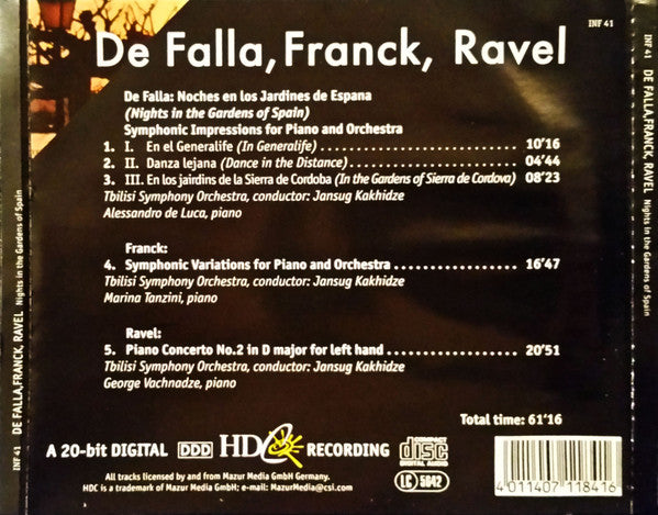 De Falla, Franck, Ravel: Nights In The Gardens Of Spain – NeverDieMedia