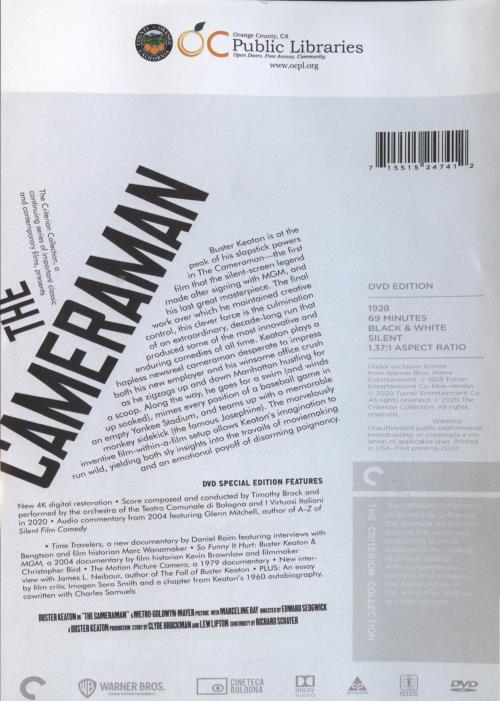 The Cameraman: The Criterion Collection 1-Disc Set w/ Booklet ...