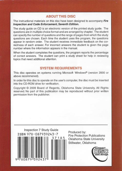 Fire Inspection And Code Enforcement: Study Guide 7th Edition ...