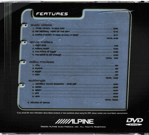 Alpine DVD Demo Disc – NeverDieMedia