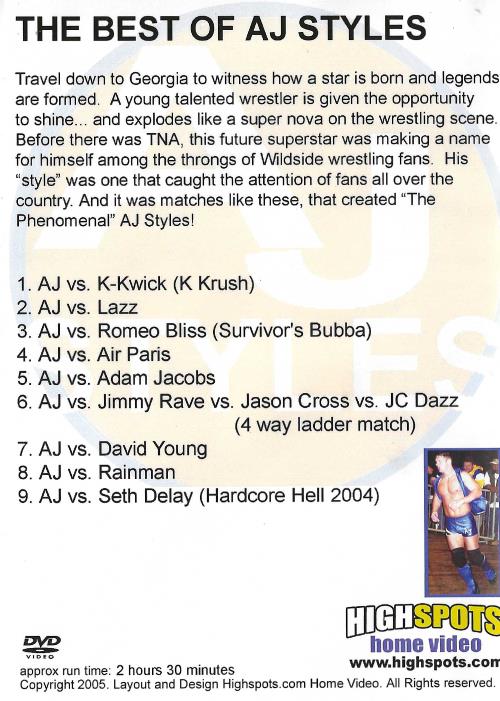 National Wrestling Alliance: Wildside: The Best Of Aj Styles 2000-2003 ...
