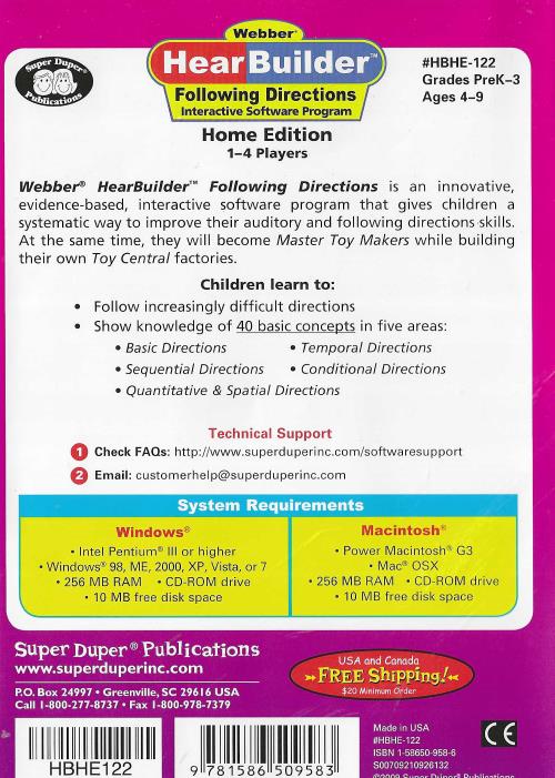 Hear Builder: Following Directions Home Edition w/ Manual – NeverDieMedia