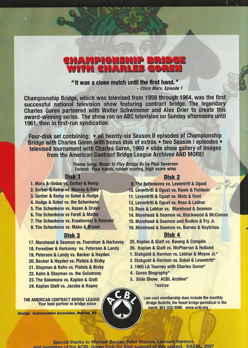 Championship Bridge With Charles Goren 4-Disc Set – NeverDieMedia