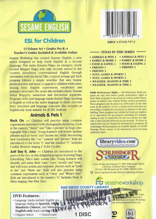 Sesame English: ESL For Children: Animals & Pets 1 – NeverDieMedia