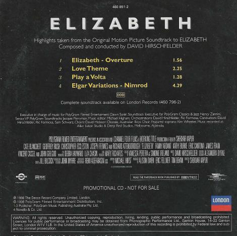 Elizabeth: Highlights From The Original Motion Picture Soundtrack Prom ...
