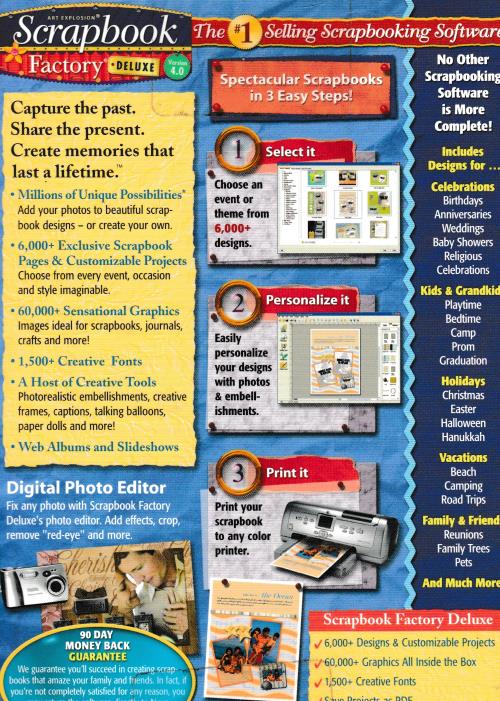 Art Explosion Scrapbook Factory 4.0 Deluxe w/ Manual – NeverDieMedia