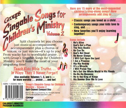 Group's Singable Songs For Children's Ministry Volume 2 w/ Artwork ...