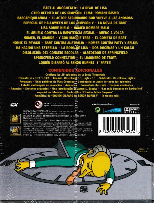 Los Simpson: Coleccion Sexta Temporada Edicion Coleccionista PAL ...
