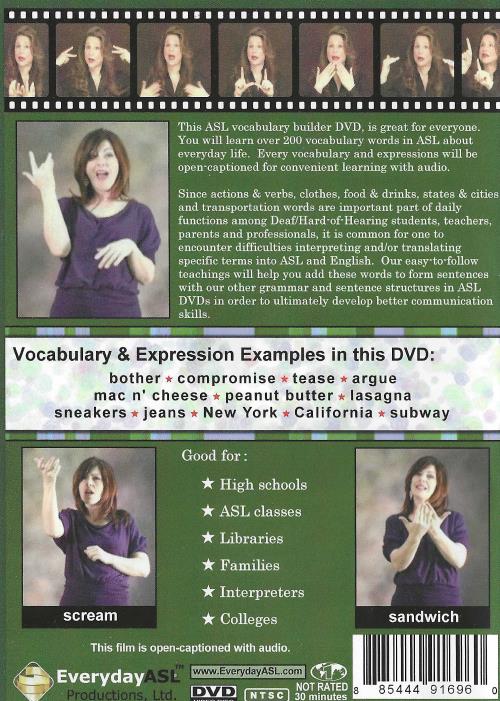 American Sign Language Vocabulary Builder Volume 1 – NeverDieMedia