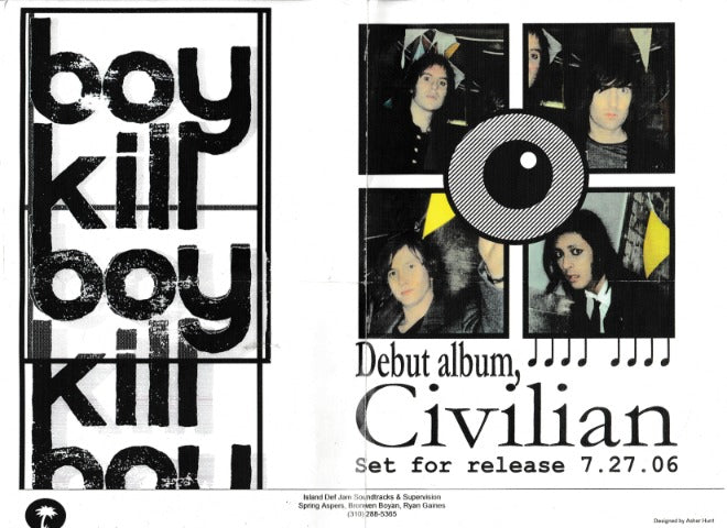 Boy Kill Boy: Civilian Promo w/ Poster – NeverDieMedia