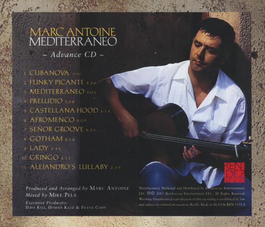 Marc Antoine: Mediterraneo Promo Advance w/ Back Artwork – NeverDieMedia