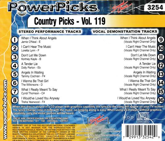 SoundChoice: PowerPicks Hot Chart Hits: Country Picks Volume 119 Limit ...